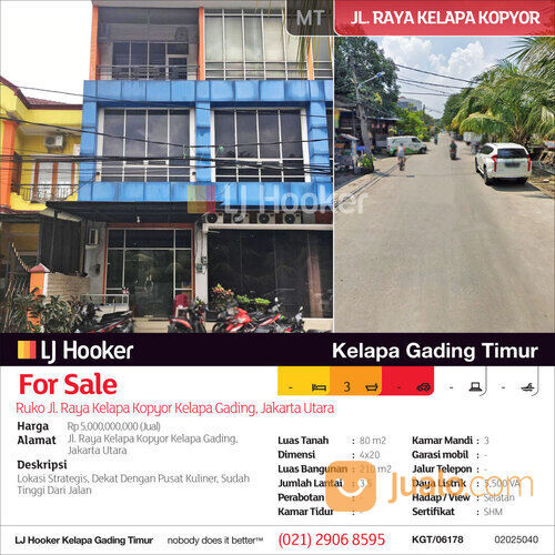 Ruko Jl. Raya Kelapa Kopyor Kelapa Gading, Jakarta Utara di Kota ...