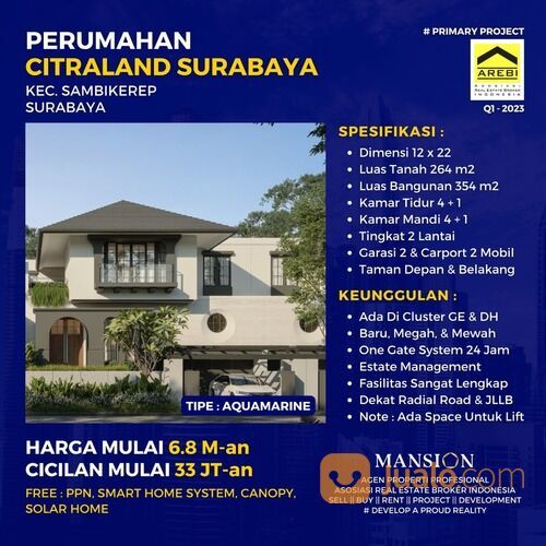 RUMAH CITRALAND SURABAYA BARU MEWAH MEGAH BARU DEKAT RADIAL ROAD di ...
