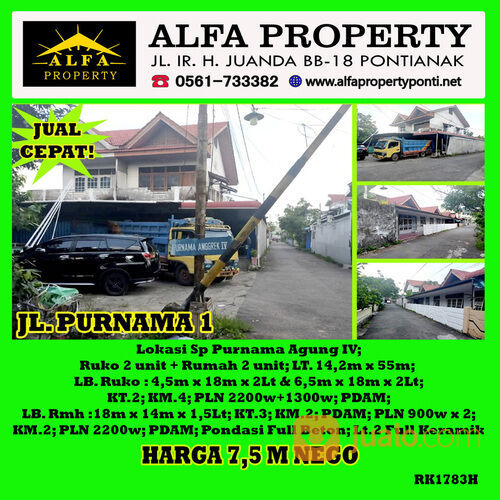 Alfa Property Ruko Purnama 2 Unit Berdampingan dg Rumah 2 Unit Full ...