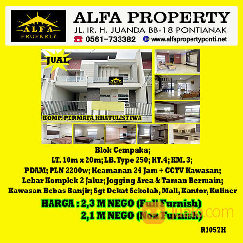 Alfa Property Rumah Mewah Baru Permata Khatulistiwa 2 Lantai Type 250 ...