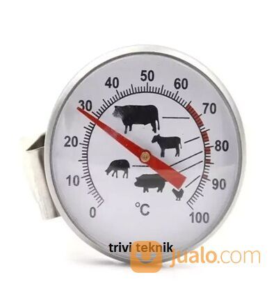 alat ukur suhu kematangan daging,meat thermometer analog stainless di ...