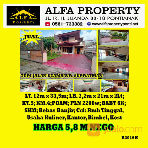 Alfa Property Rumah WR Supramtan Pusat Kota Cck Usaha Kuliner, Kantor, Bimbel, Kost Kota ...