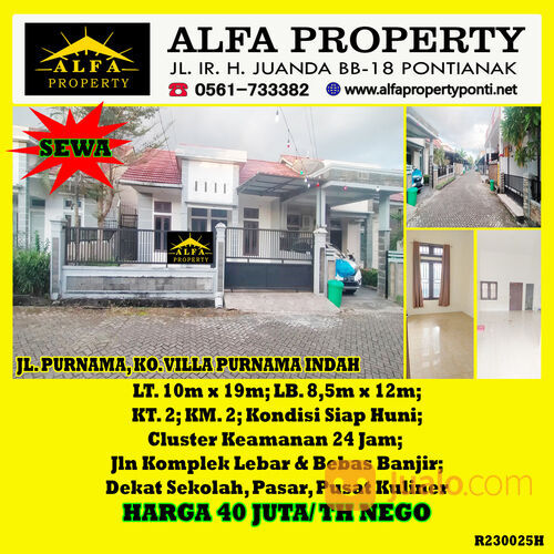 Alfa Property Rumah Ko. Villa Purnama Indah Kota Pontianak di Kota ...