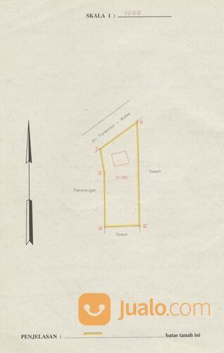 Tanah Pekarangan Wates, 5 Menit Alun-Alun Wates, LT 1979 m2 (30x65m) di ...