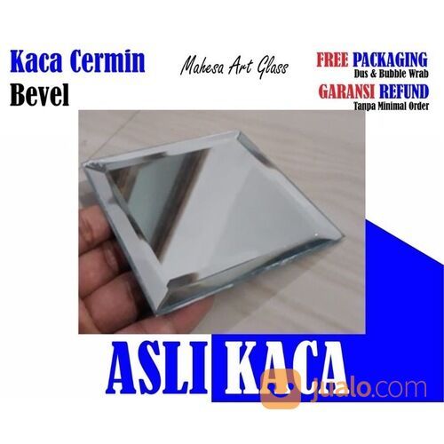Kaca cermin Bevel 20 x 20 cm Persegi Tebal 3mm - Cermin hiasan dinding ...