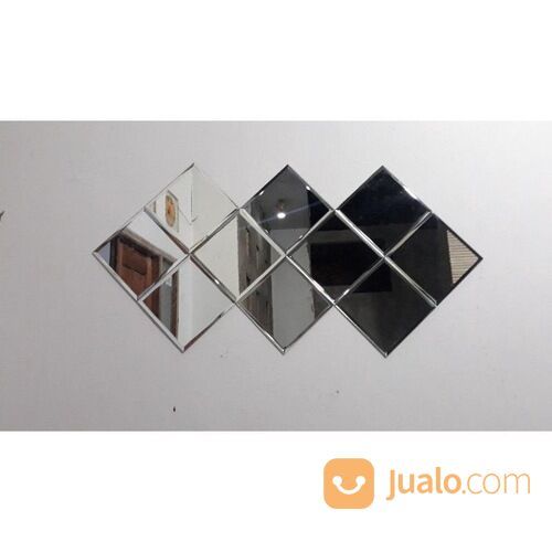 Kaca cermin Bevel 20 x 20 cm Persegi Tebal 3mm - Cermin hiasan dinding ...