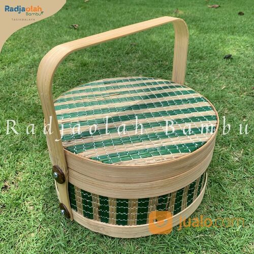 Tenong/Rantang Bambu Anyaman Mendong Hijau uk 25x25cm di Kab ...