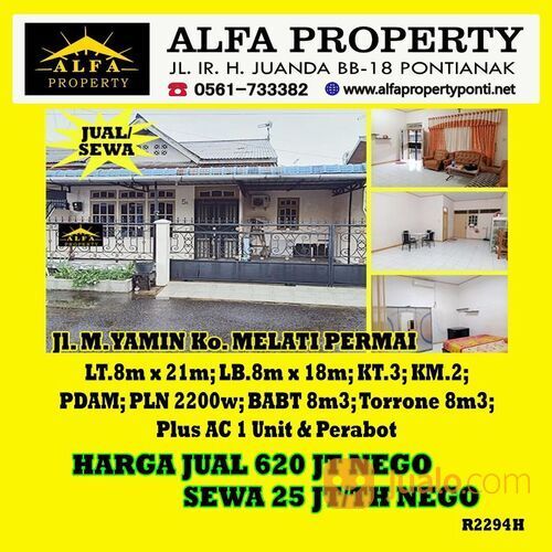 Alfa Property Rumah Melati Permai Muhammad Yamin Kota Pontianak di Kota ...