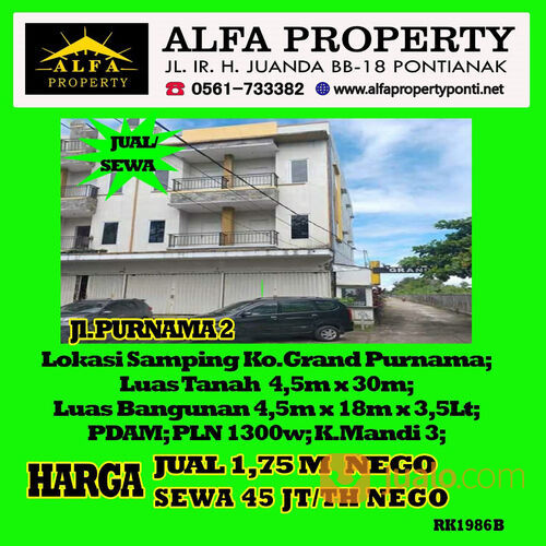 Alfa Property Ruko Purnama 2 Kota Pontianak di Kota Pontianak ...