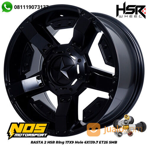 Velg HSR Rasta 2 Ring 17 Model Bintang Warna Hitam Lebar 9 Et 25 Lubang ...