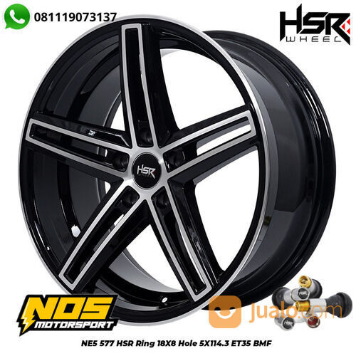 Velg HSR NE5 Ring 18 Palang 5 Pcd 5X114 Lebar 8 Et 35 Warna Hitam ...