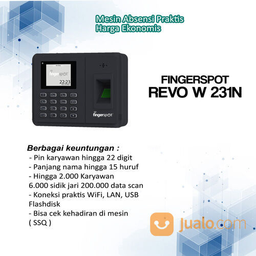 Mesin Absensi WiFi Sidik Jari Fingerspot - REVO W 231N di Kota Bandung ...