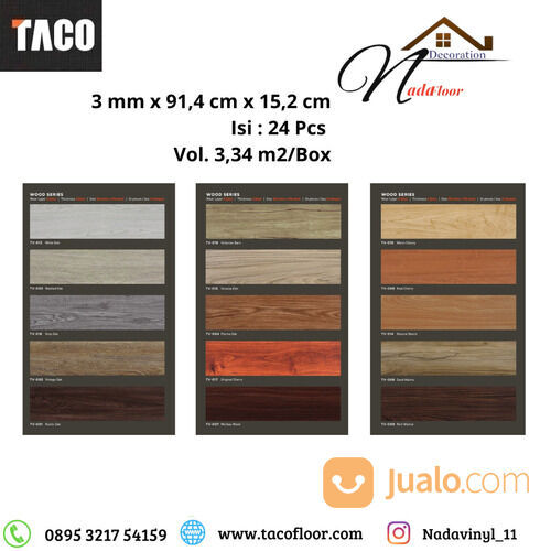 Taco Lantai Vinyl Motif Kayu Tebal 3 mm Anti Rayap di Kota Bekasi, Jawa ...