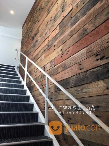 Wall Decor Rustic Wall Cladding kayu bekas bantalan rel , geladak ...