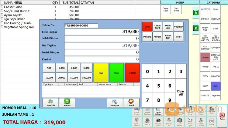 Aplikasi Program Kasir Resto Cafe Rumah Makan di Kota Bandung, Jawa ...