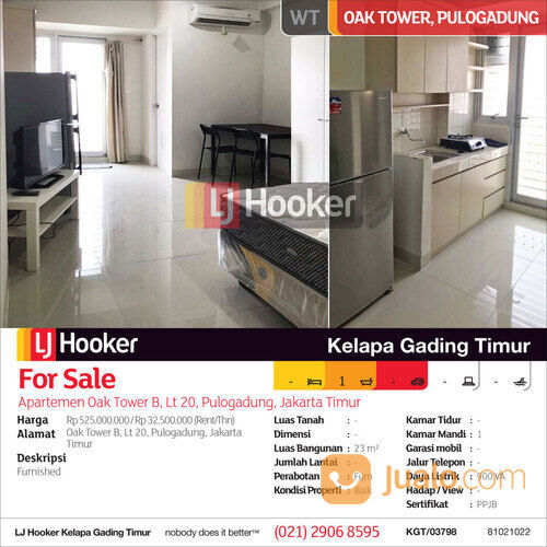 Apartemen Gading Icon Oak Tower B Lantai 20, Pulo Gadung, Jakarta Timur ...