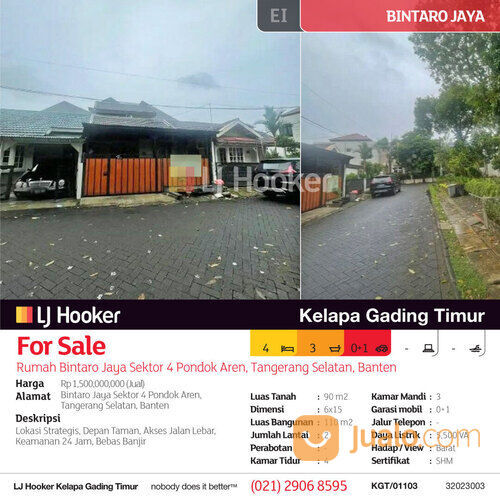Rumah Bintaro Jaya Sektor 4 Pondok Aren, Tangerang Selatan, Banten di Kota Tangerang Selatan ...