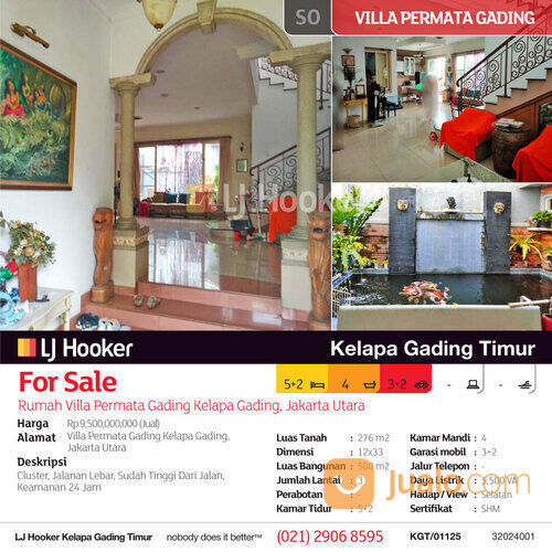 Rumah Villa Permata Gading Kelapa Gading, Jakarta Utara di Kota Jakarta ...