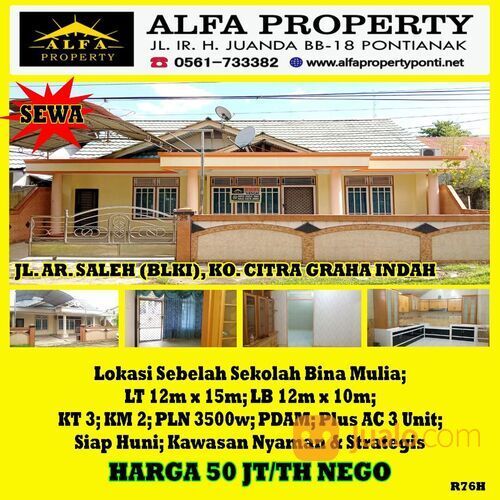 Alfa Property Rumah AR Saleh 3 Kamar Semi Furnish Lokasi Sebelah Sekolah Bina Mulia Kota ...
