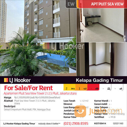 Apartemen Pluit Sea View Tower 2 Lt.5 Pluit, Jakarta Utara di Kota ...