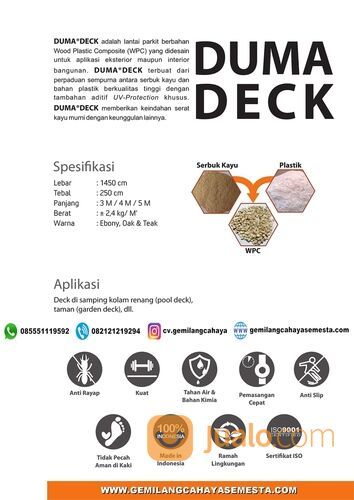 Duma Deck ( 5 Meter ) / Decking WPC / Lantai WPC / Lantai Kolam Renang di Kab. Sidoarjo, Jawa ...