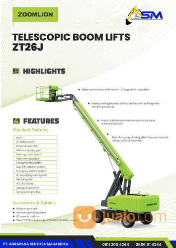 telescopic boom lifts zoomlion zt26j di Kota Jakarta Utara, DKI Jakarta | Jualo.com