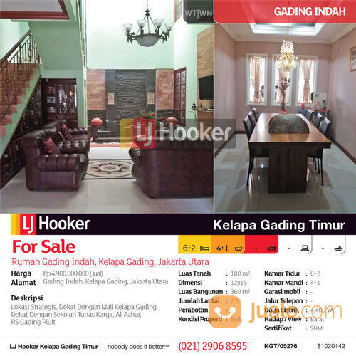 Rumah Gading Indah Kelapa Gading, Jakarta Utara di Kota Jakarta Utara ...