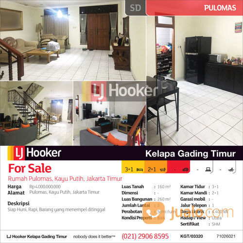 Rumah Jl. Pulomas, Kayu Putih, Pulo Gadung, Jakarta Timur di Kota ...