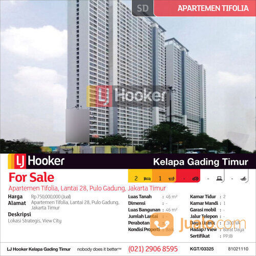 Apartemen Tifolia Lantai 28 Pulo Gadung, Jakarta Timur di Kota Jakarta ...