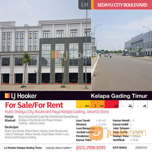 Ruko Sedayu City Boulevard Raya Kelapa Gading, Jakarta Utara di Kota ...