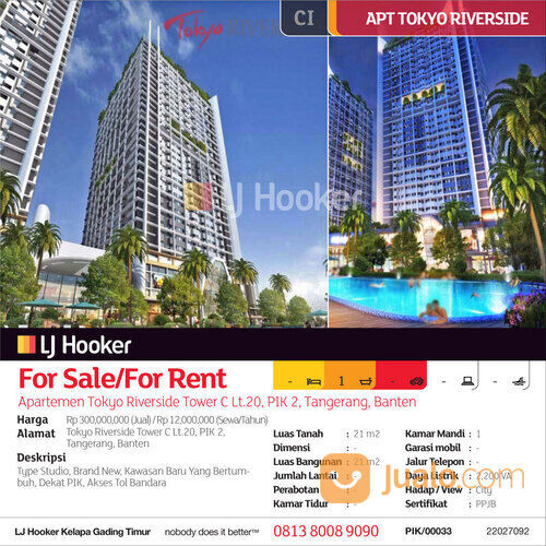 Apartemen Tokyo Riverside Tower C Lt.20, PIK 2, Tangerang, Banten di ...