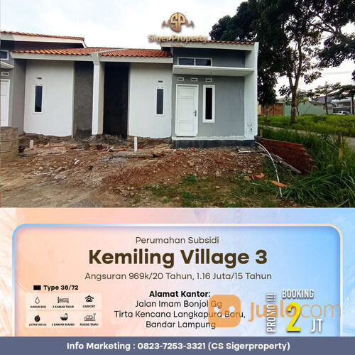 Perumahan subsidi di Kemiling village 3 Bandar Lampung di Kota Bandar ...
