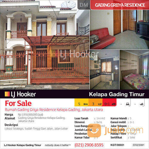 Rumah Gading Griya Residence Kelapa Gading, Jakarta Utara di Kota ...
