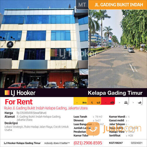 Ruko Jl. Gading Bukit Indah Kelapa Gading, Jakarta Utara di Kota ...