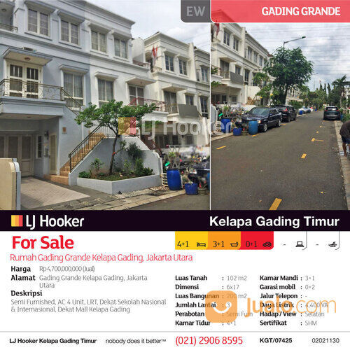 Rumah Gading Grande Kelapa Gading, Jakarta Utara di Kota Jakarta Utara ...