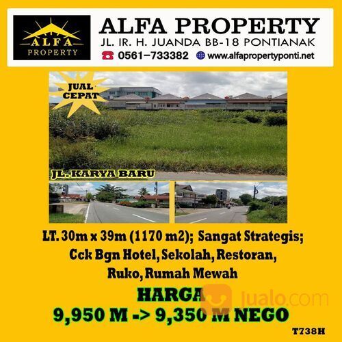 Alfa Property Tanah Karya Baru Luas 1170m2 Bangun Hotel, Sekolah ...