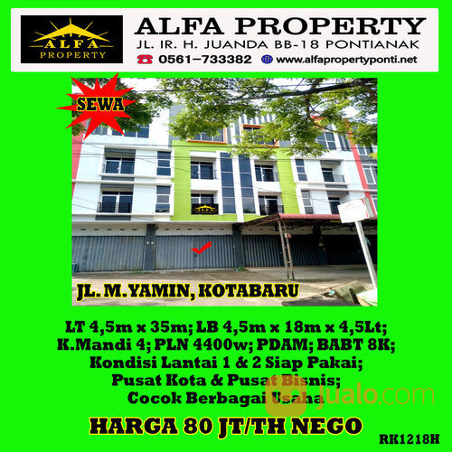 Alfa Property Ruko M Yamin Full Beton 4 Lantai Cck Berbagai Usaha Pusat ...