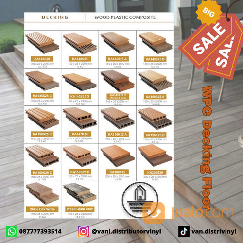 Decking Floor/Lantai Kayu/Papan Kayu/Indoor Outdoor - Panjang 2,9m ...