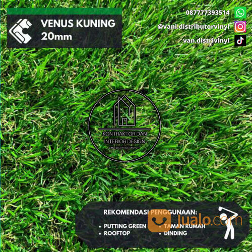 Rumput Sintesis Venus Kuning Tebal 20mm Dekorasi Dinding/Taman Terbaik ...