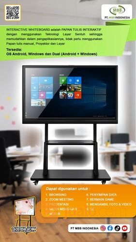 INTERACTIVE WHITEBOARD 75 INCH WINDOWS | PAPAN TULIS DIGITAL UNTUK ...