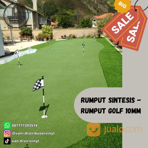Karpet Rumput Golf 1cm Rumput Sintesis Meter Taman Outdoor Indoor di ...