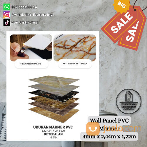 WALLPANEL Wall Panel PVC LUXURY MARMER Tebal 4mm Hiasan Dinding di Kota ...