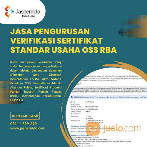 VERIFIKASI SERTIFIKAT STANDAR USAHA OSS RBA di Kota Tangerang Selatan ...