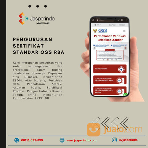 SERTIFIKAT STANDAR OSS RBA di Kota Tangerang Selatan, Banten | Jualo.com