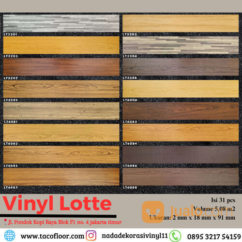 Vinyl Flooring Motif Kayu Anti Rayap Lotte Tebal 2 mm di Kota Bekasi ...