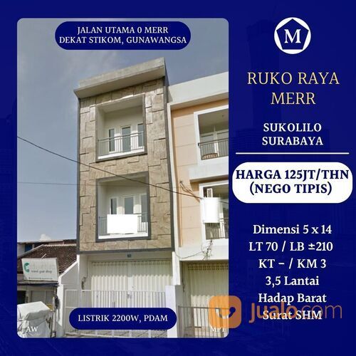 Ruko Jalan Utama Raya Merr Surabaya 125 Juta/Tahun Nego di Kota ...