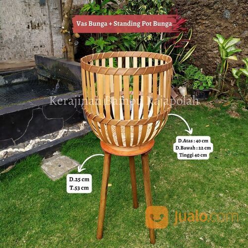 Vas Bunga Bambu Model Lidi dan Standing Pot Bambu di Kab. Tasikmalaya ...