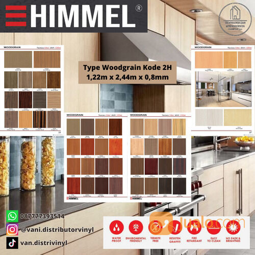 HPL Himmel Type Woodgrain Kode 2H Motif Kayu | Pelapis Furniture di ...