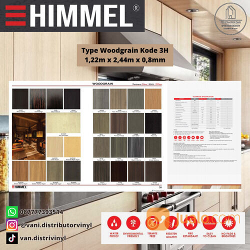 HPL Himmel Type Woodgrain Kode 3H Motif Kayu | Pelapis Furniture di ...