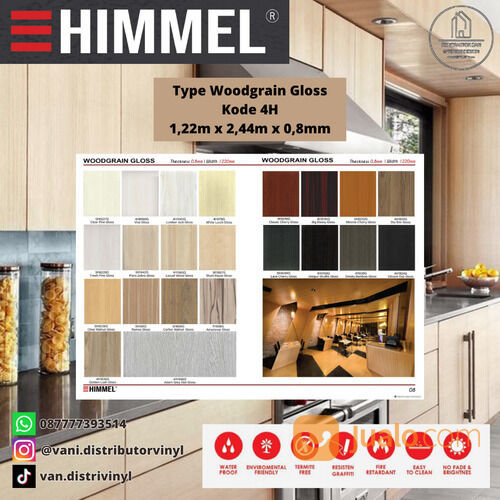 HPL Himmel Type Woodgrain Gloss Kode 4H Motif Kayu | Pelapis Furniture ...